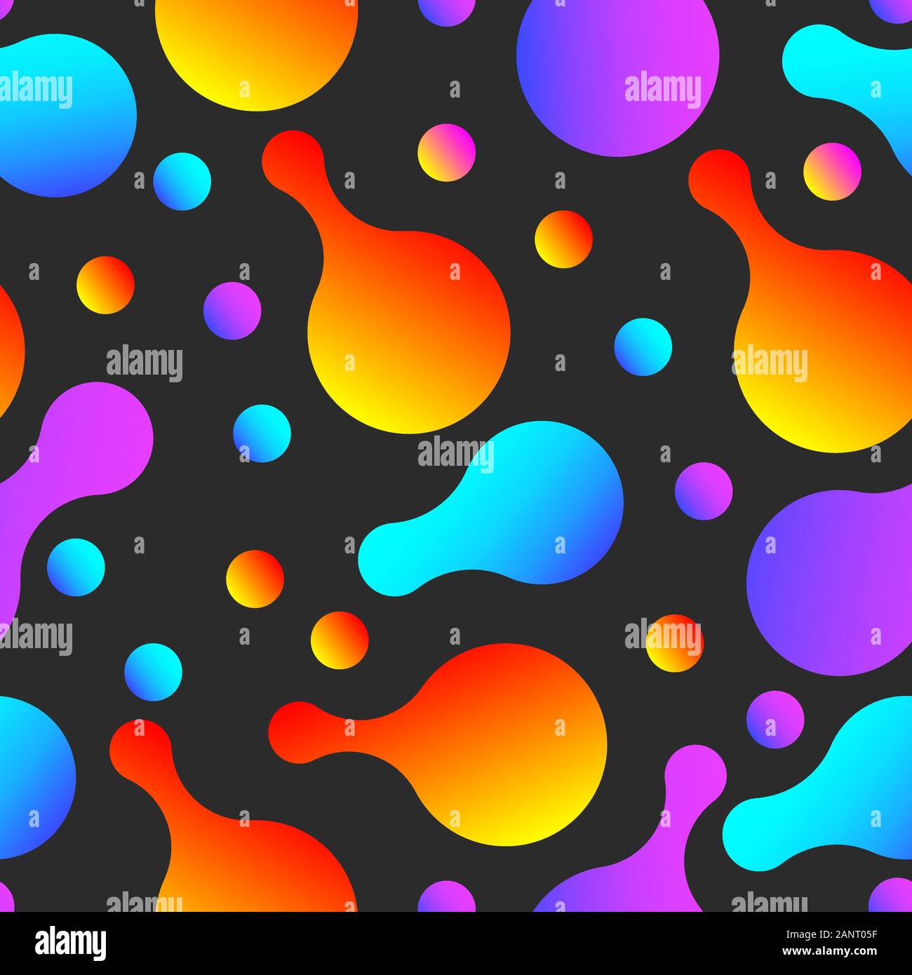 Amoeba shapes, liquid shapes seamless pattern, abstract gradient ...