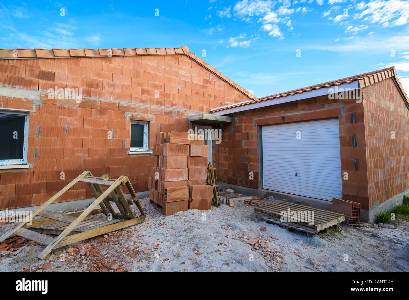 Construction site of an new built house Stock Photo - Alamy