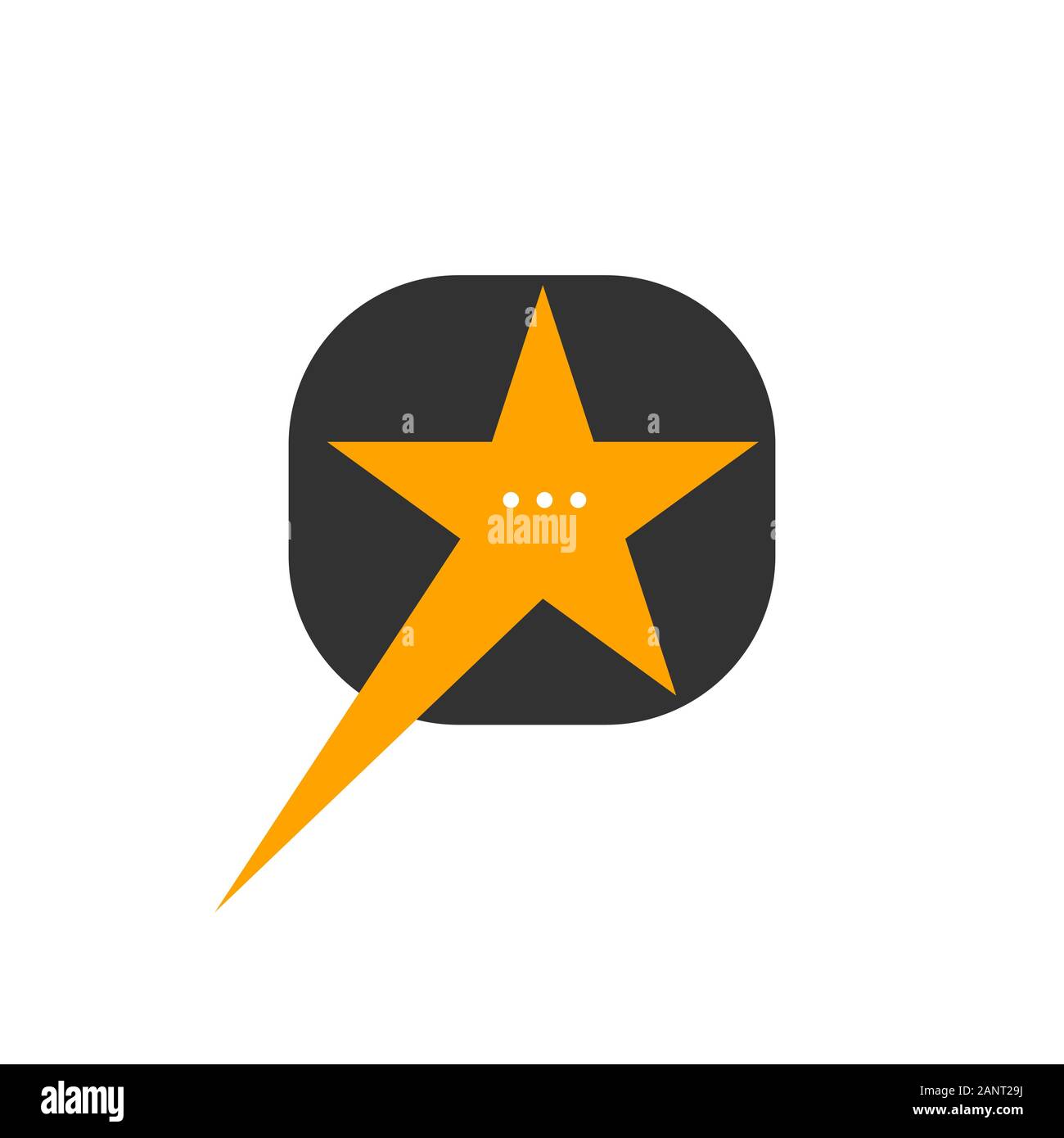 Bubble speech with star, internet communication icon. Vector logo Stock ...