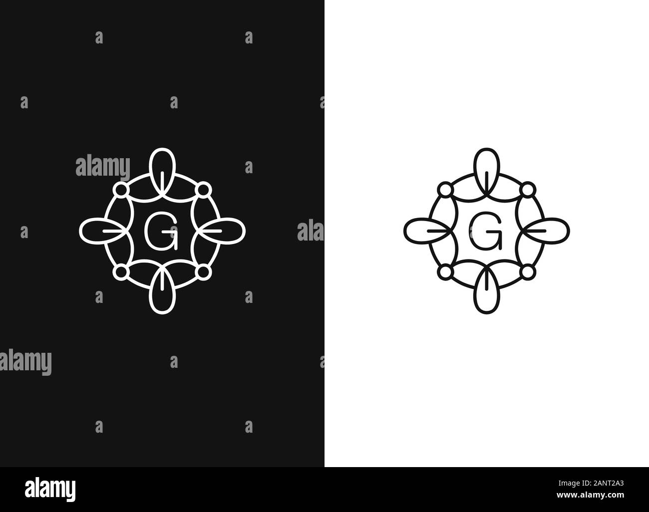 Simple and elegant monogram design template with letter Q. Vector ...