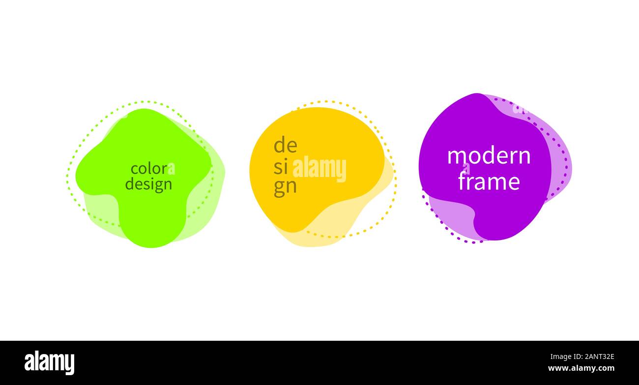 liquid shapes, abstract modern fluid frames, set of color vector ...