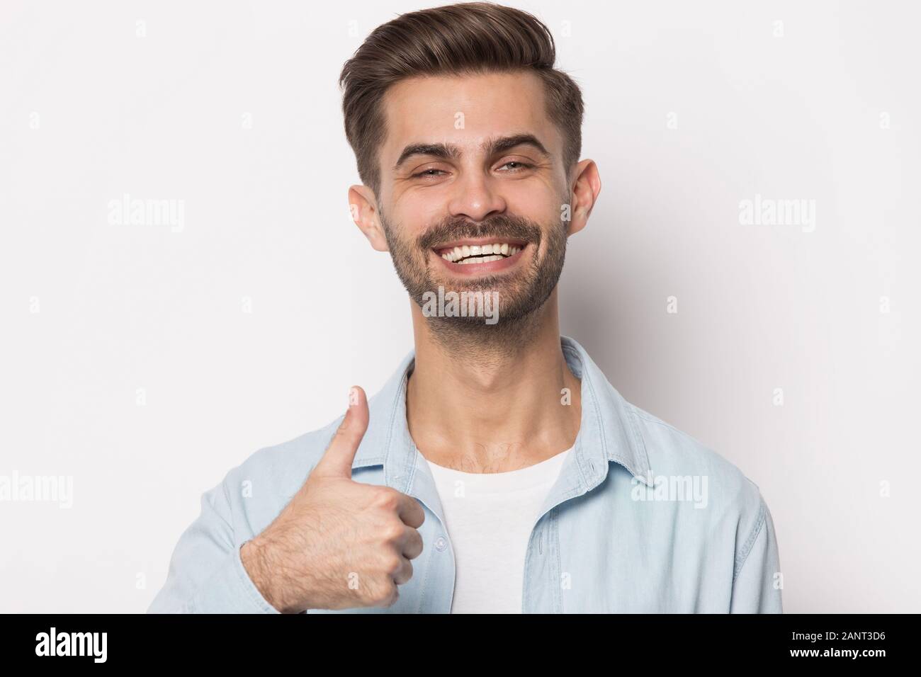 Happy satisfied male customer hi-res stock photography and images - Alamy