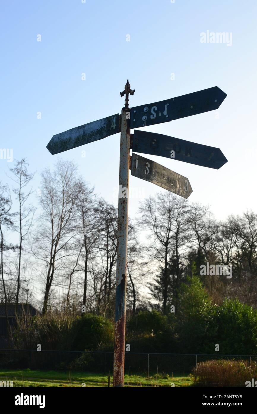 Rustic Steel Old Sign in Kornhorn, Groningen, The Netherlands Stock ...