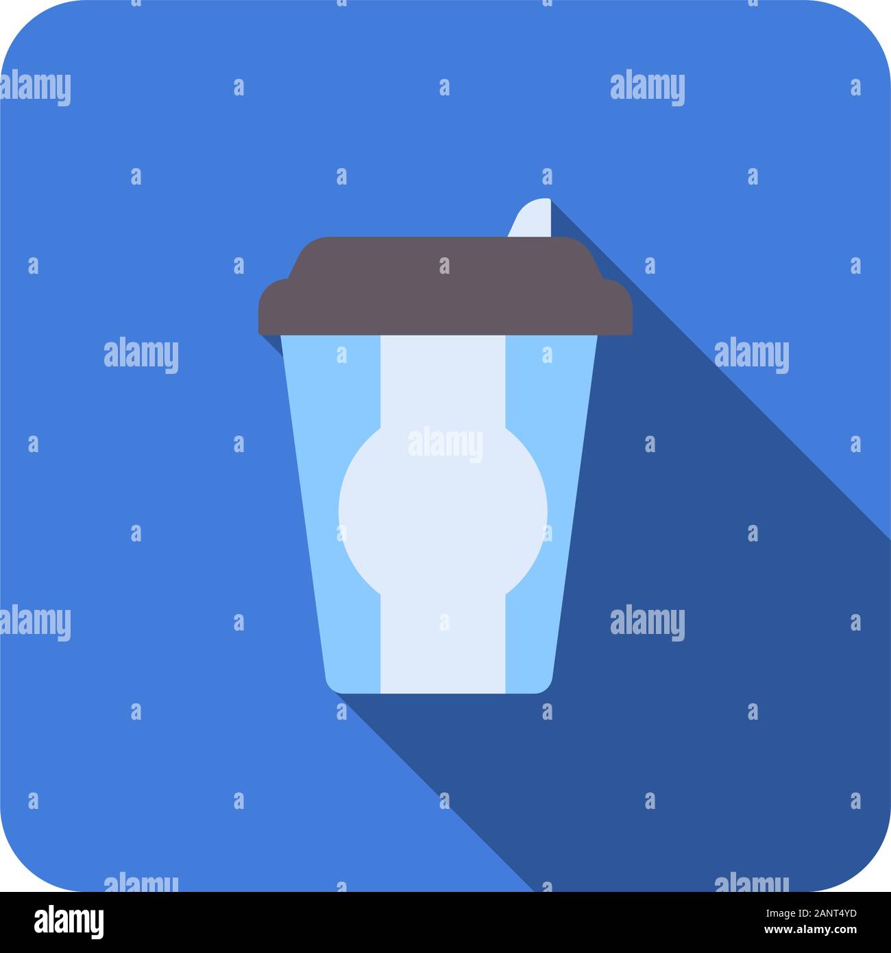 coffee cup flat icon with long shadow vector illustration Stock Vector ...
