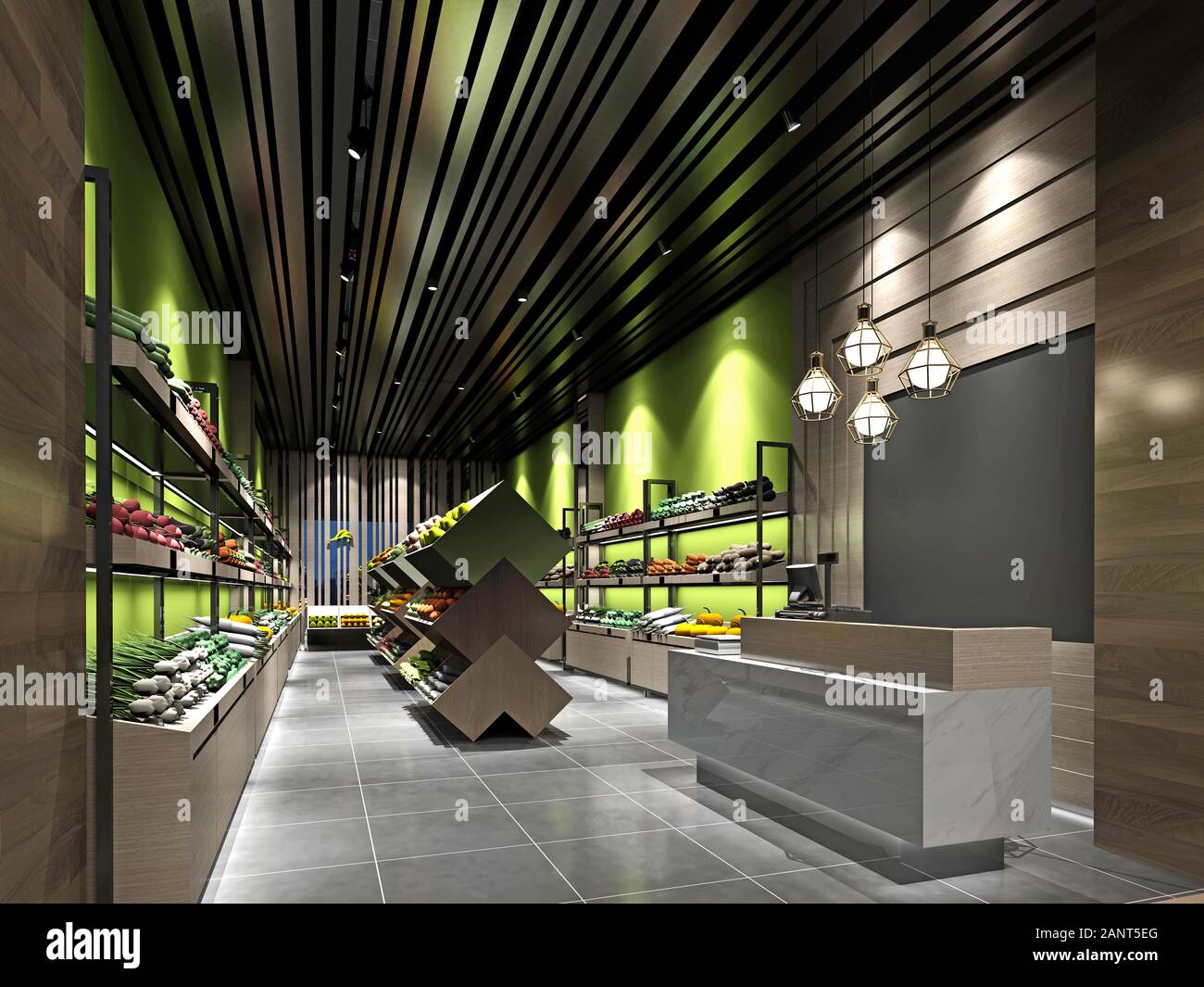 3d render of grocery shop Stock Photo - Alamy