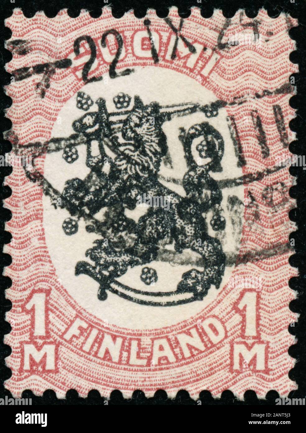 POLTAVA, UKRAINE - January 19, 2020. Vintage stamp printed in Finland ...
