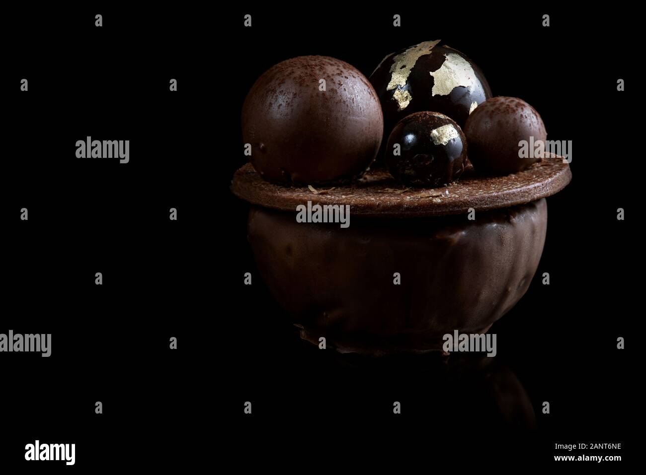 Artisan Monoportion Cake. Handmade Chocolate Dessert. Black Background ...