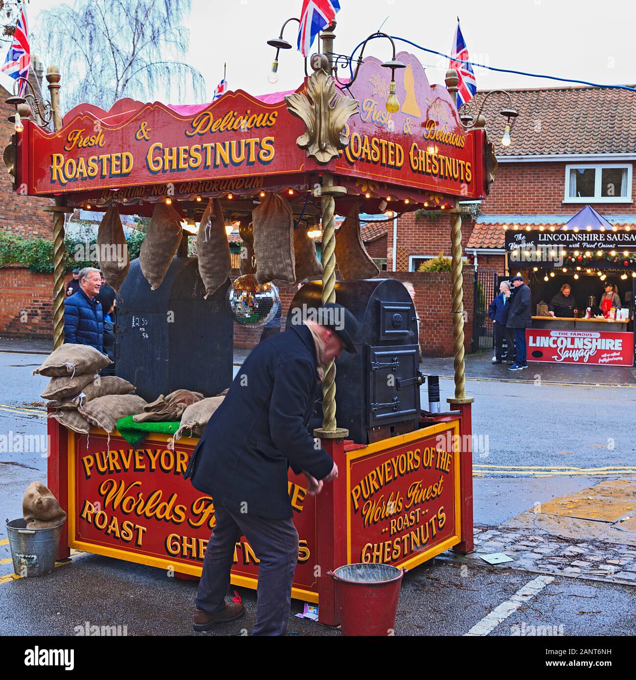 Roasted Chestnut Stall at The Lincoln Christmas Market Lincolnshire UK ...