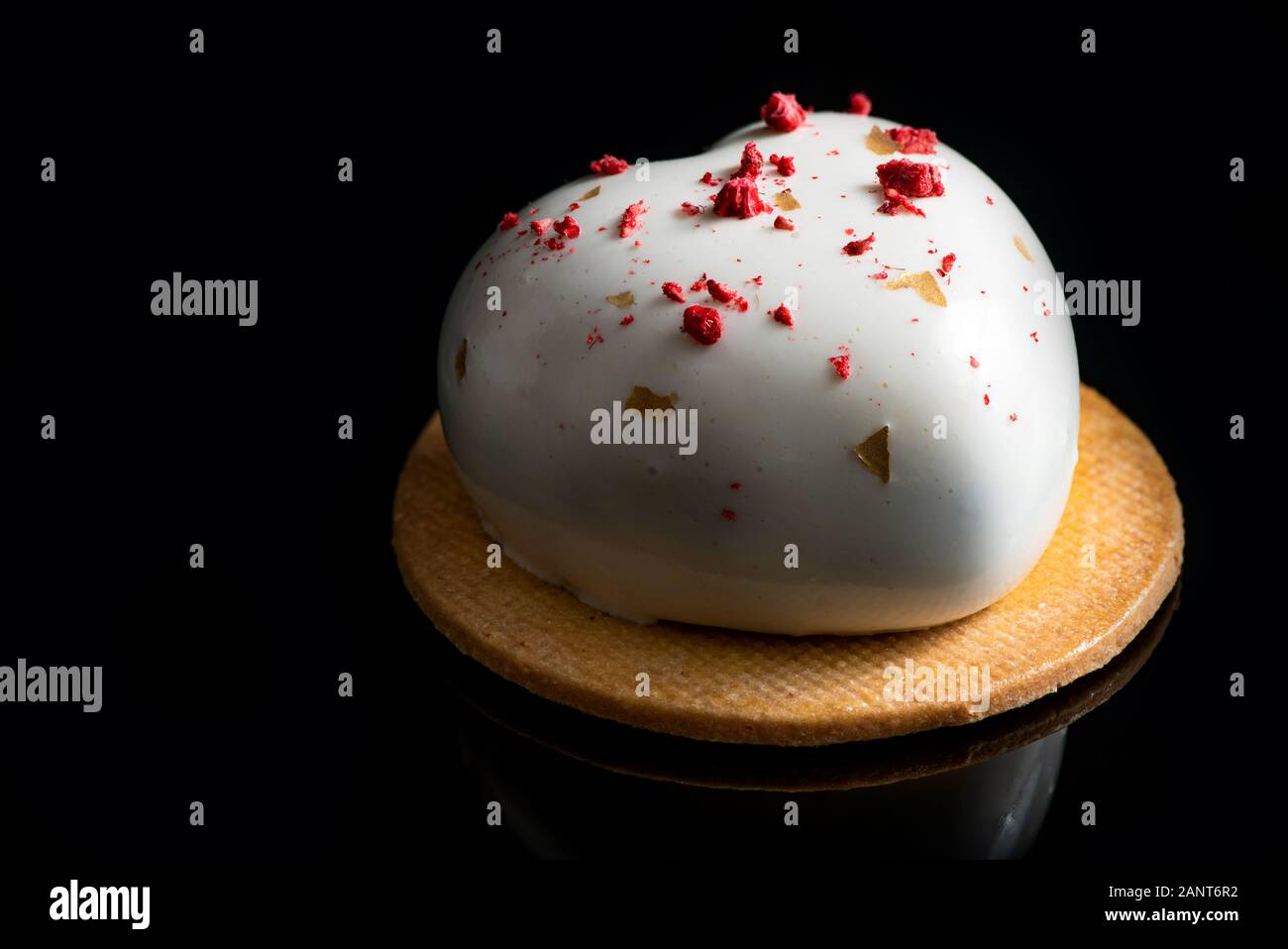 Artisan Monoportion Cake. Handmade White Chocolate Dessert. Black ...