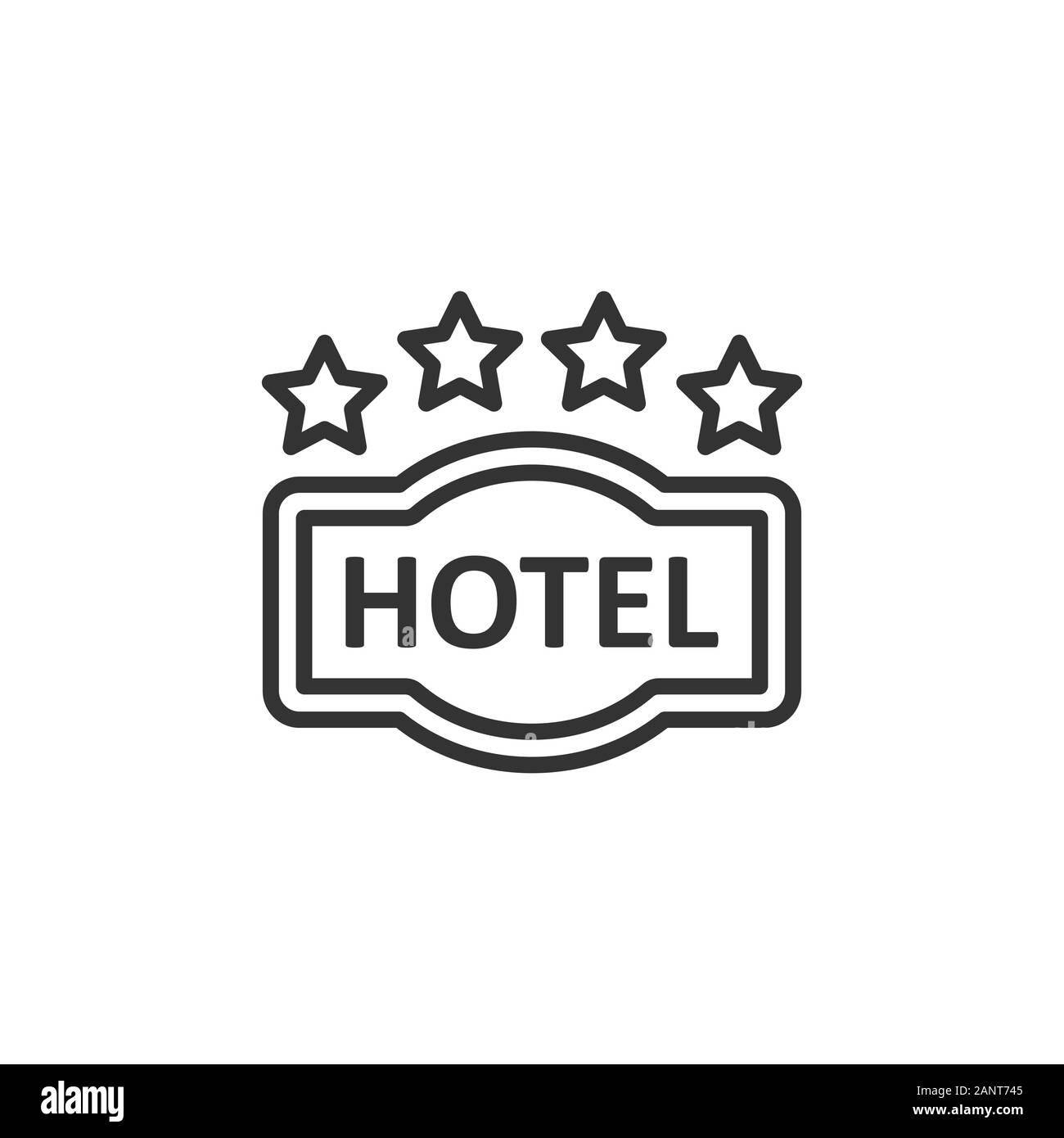 Hotel 4 stars sign icon in flat style. Inn vector illustration on white ...