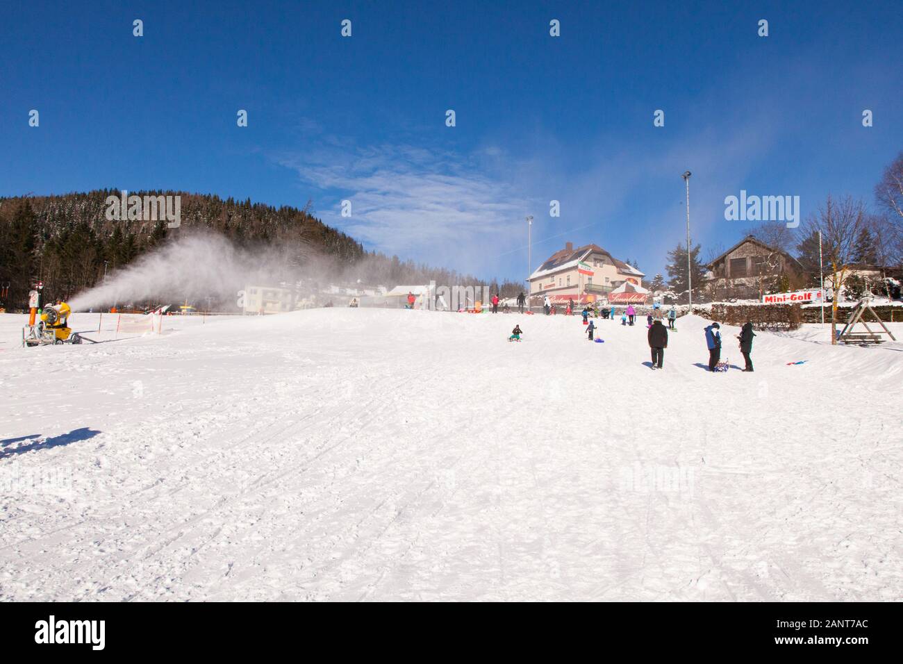 Learner tobogganing and sledging slope, Semmering ski resort, Lower ...
