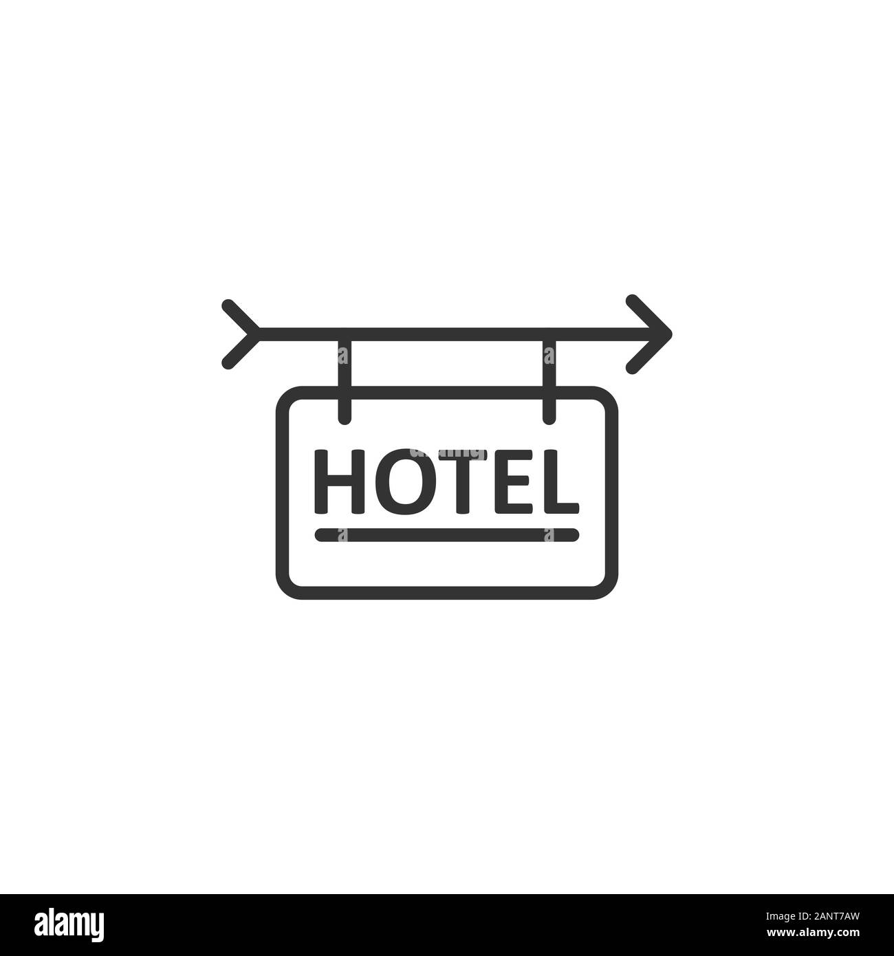 Hotel sign icon in flat style. Inn vector illustration on white ...