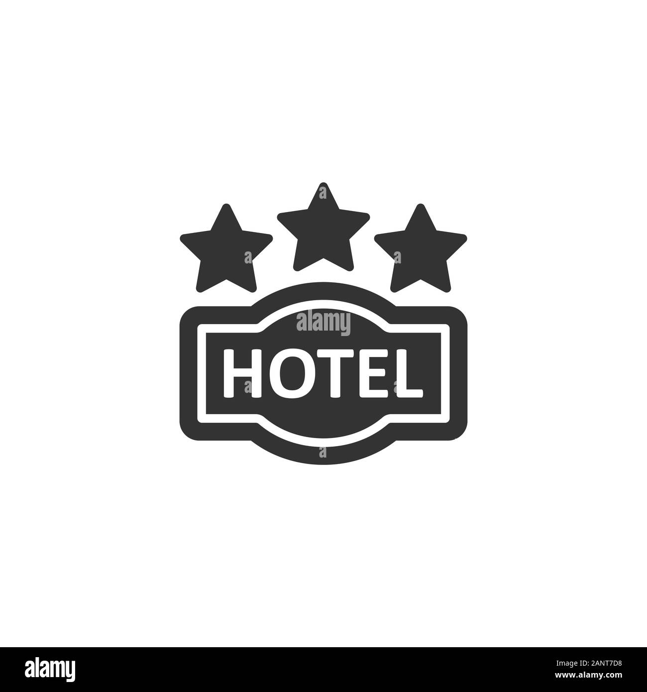 Hotel 3 stars sign icon in flat style. Inn vector illustration on white ...