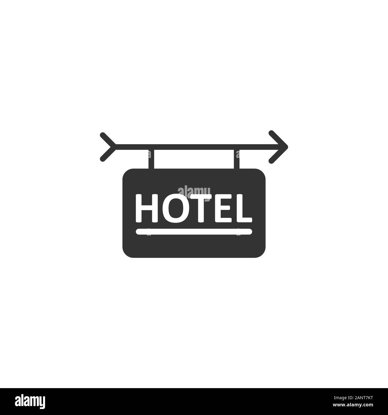 Hotel sign icon in flat style. Inn vector illustration on white ...
