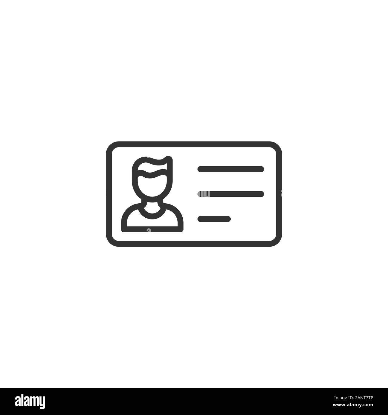 Id card icon in flat style. Identity tag vector illustration on white ...