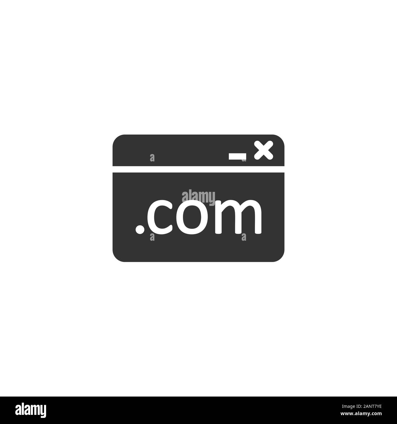 Website domain icon in flat style. Com internet address vector illustration on white isolated ...