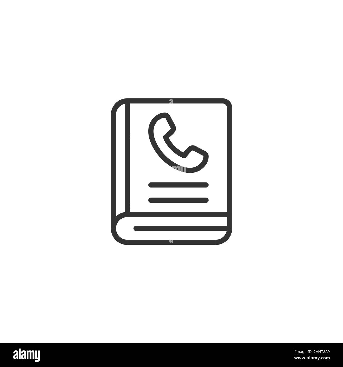 Address phone book icon in flat style. Telephone notebook vector ...