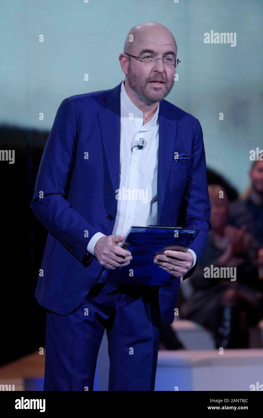Milan, Italy. 19th Jan, 2020. Milan, RAI 3 broadcast "The Words of the ...