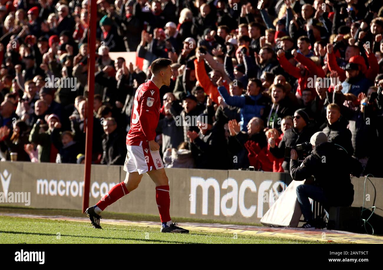 Nottingham Forest's Joe Lolley celebrates scoring his side's first goal ...