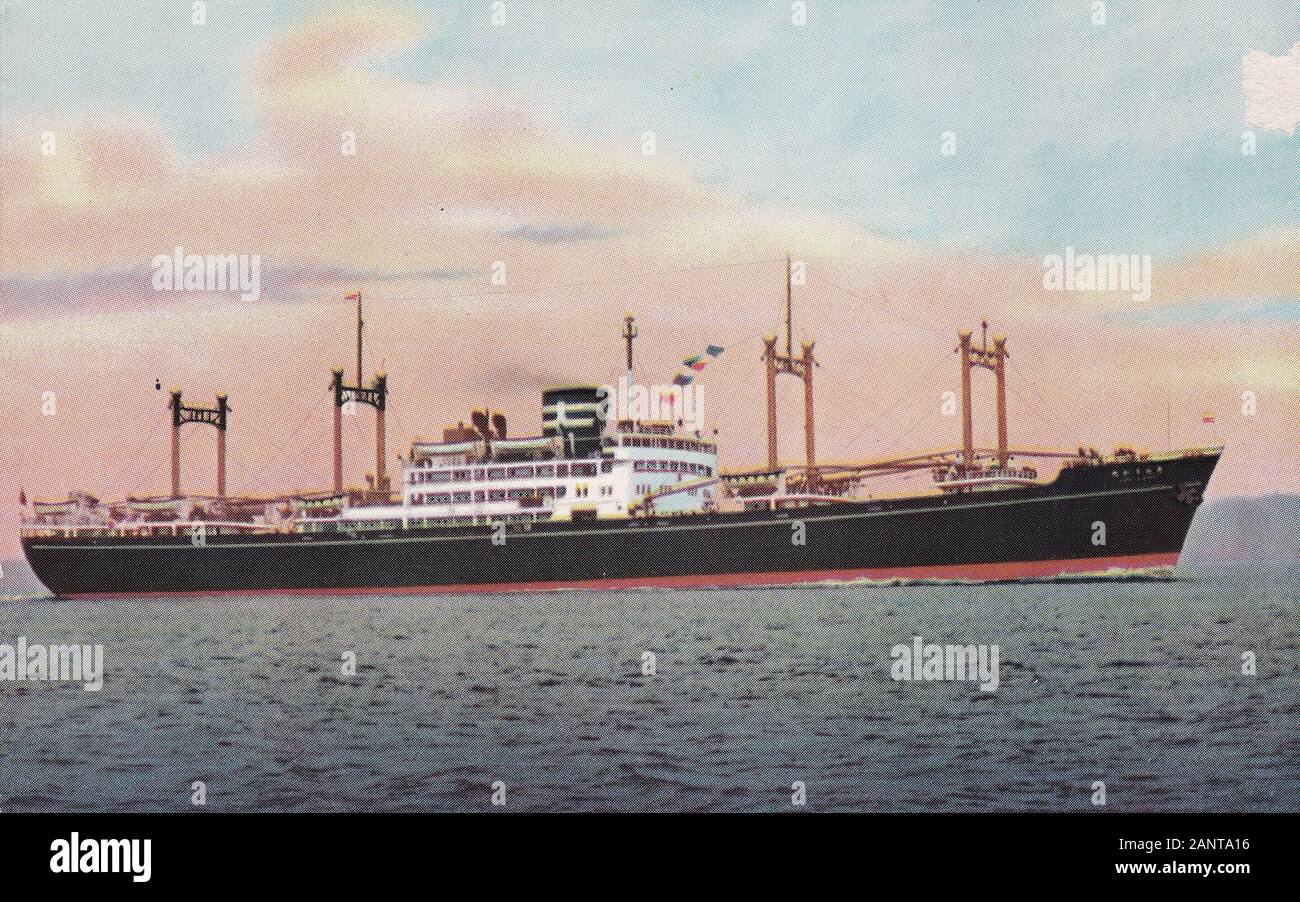 Vintage colour postcard of S.S. America Maru / S.S. Africa Maru 1950s ...