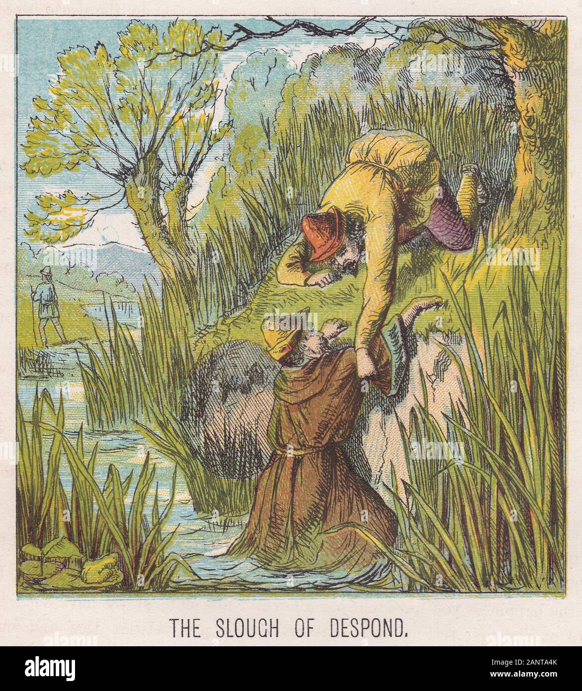 The Pilgrim's Progress illustration 1900s - The Slough of Despond Stock ...