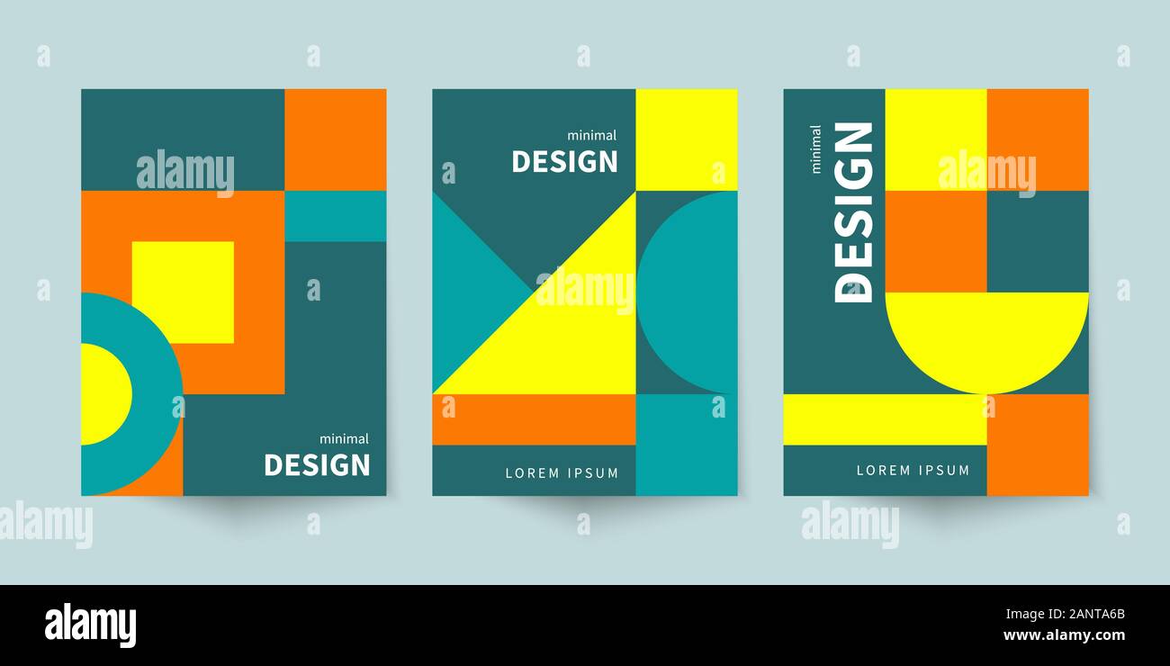 Bauhaus geometric minimal poster, modern cover for booklet, brochure ...