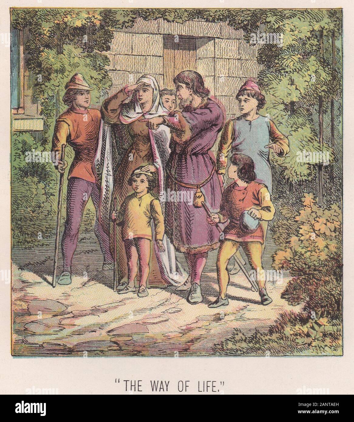 The Pilgrim's Progress illustration 1900s - The Way of Life Stock Photo ...