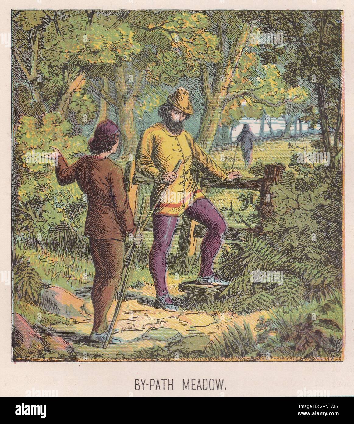 The Pilgrim's Progress illustration 1900s - By-Path Meadow Stock Photo ...