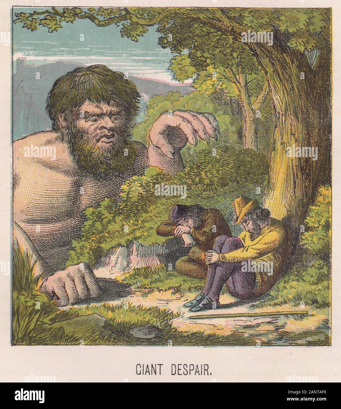 The Pilgrim's Progress illustration 1900s - Giant Despair Stock Photo ...