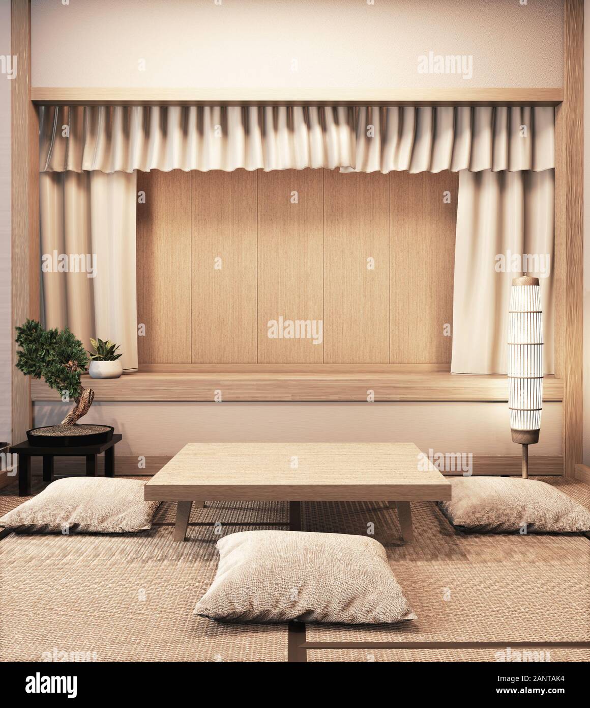 Ryokan japanese style on room wooden Very beautiful design. 3D ...