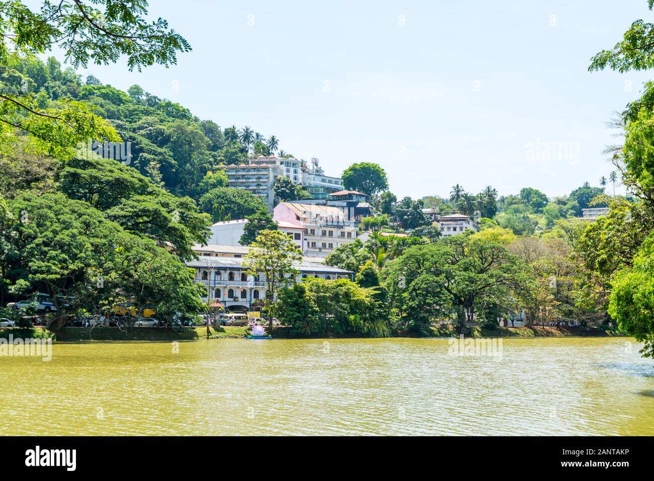 Kandy Lake or Kiri Muhuda or the Sea of Milk, an artificial lake in the ...
