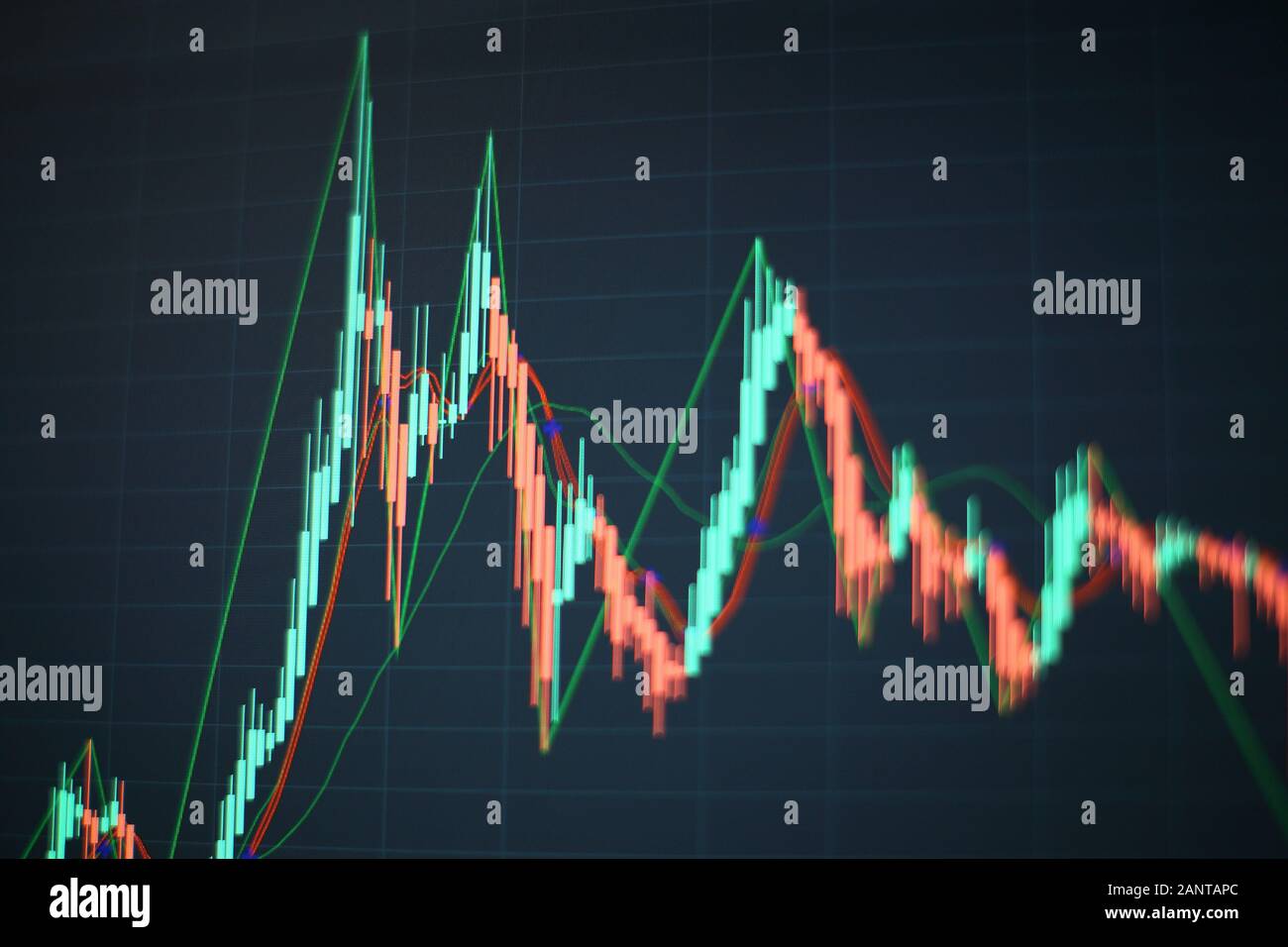 Bar graphs, Diagrams, financial figures. Forex chart. Candle stick ...