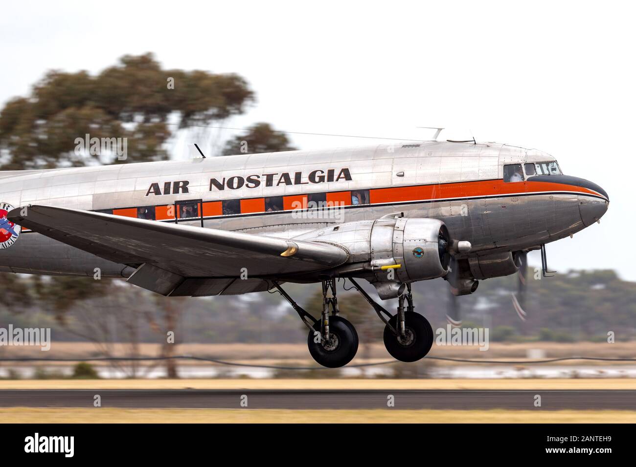 Vintage Douglas DC-3 airliner VH-TMQ operated by Air Nostalgia ...