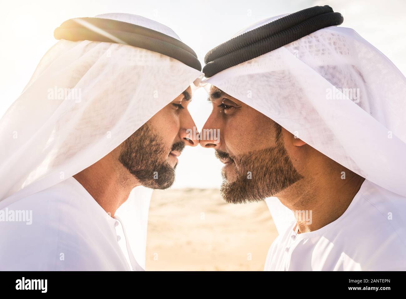 Emirati men greeting hi-res stock photography and images - Alamy