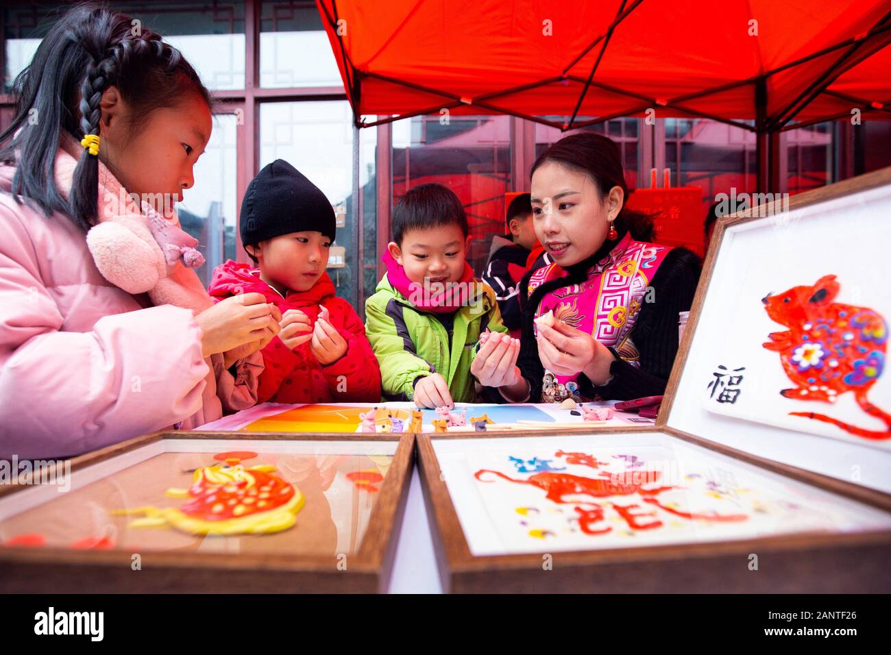 Nanjing, China's Jiangsu Province. 18th Jan, 2020. A dough-modelling ...