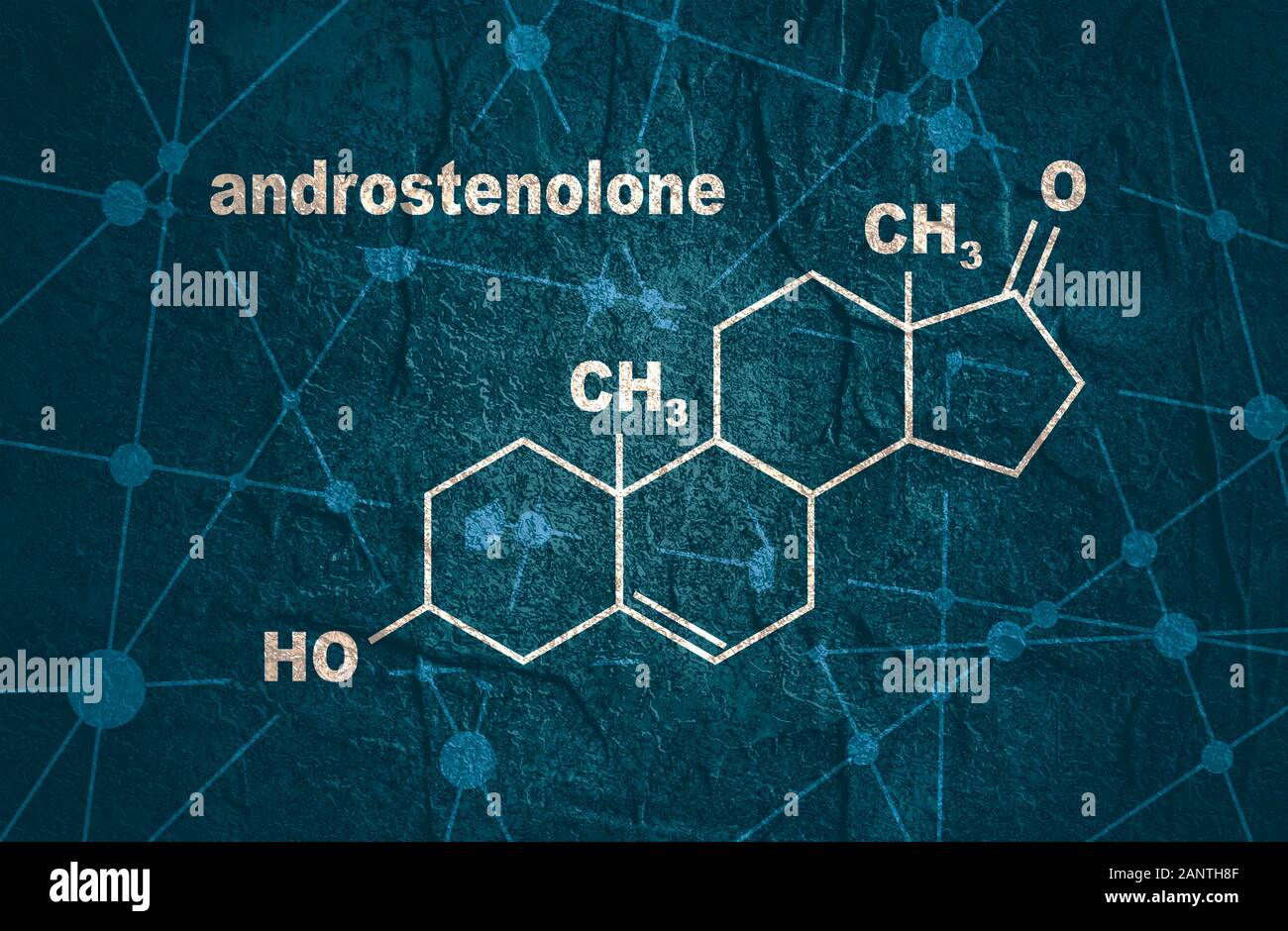 Chemical molecular formula hormone androstenolone. Infographics ...