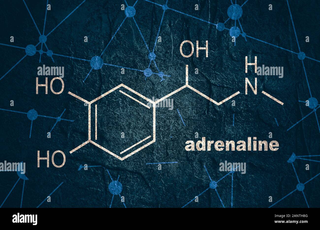 Chemical molecular formula hormone adrenaline. Infographics ...