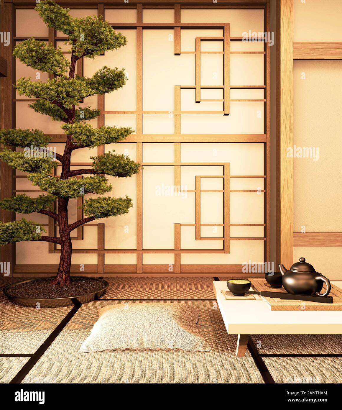 Chinese style Room interior. 3D rendering Stock Photo - Alamy