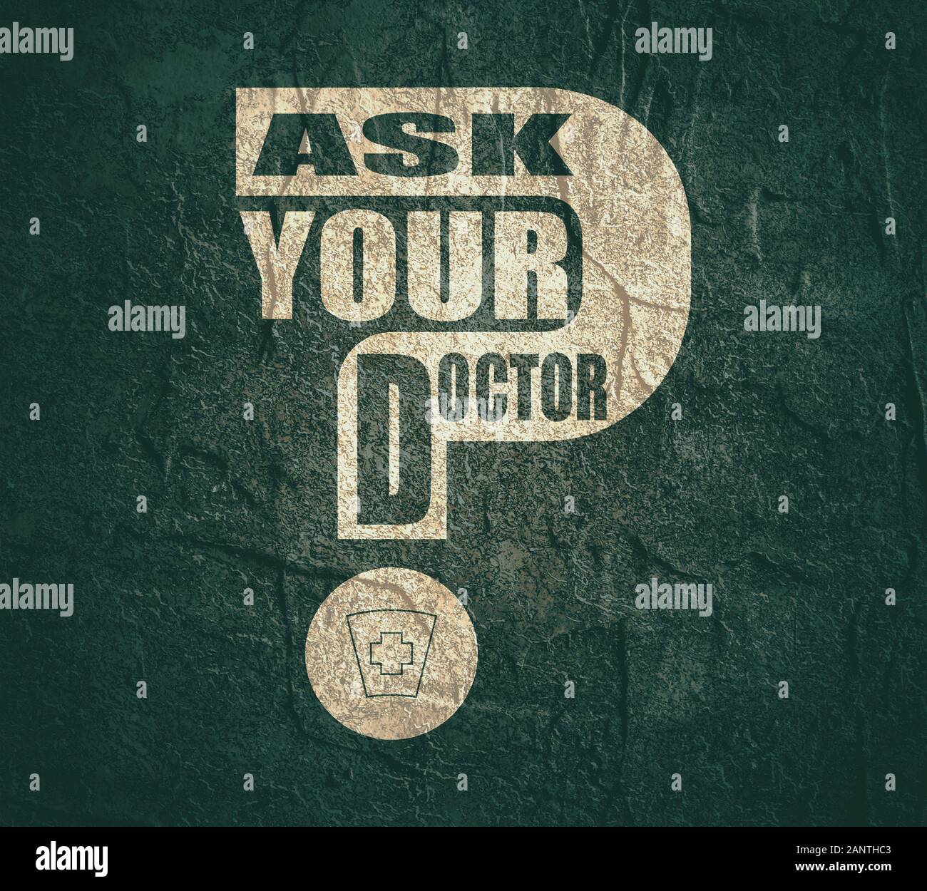 Ask your doctor text with question mark. Medical education relative ...