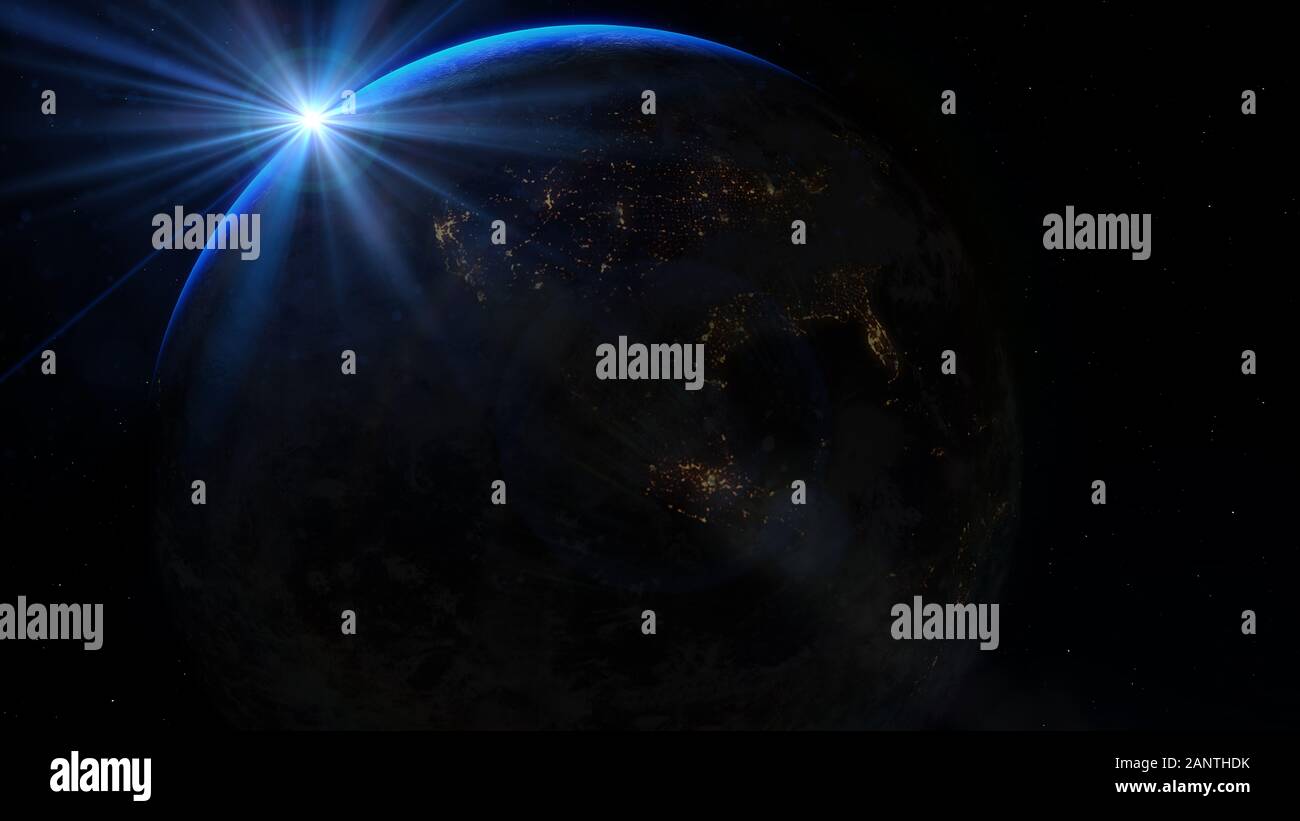 Rising Sun over Earth. Elements of this image furnished by NASA Stock ...