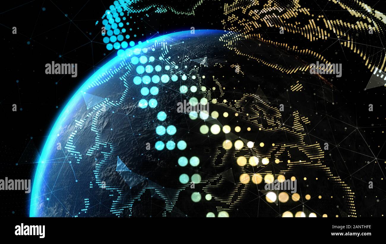 Communication technology for internet business. Global world network ...