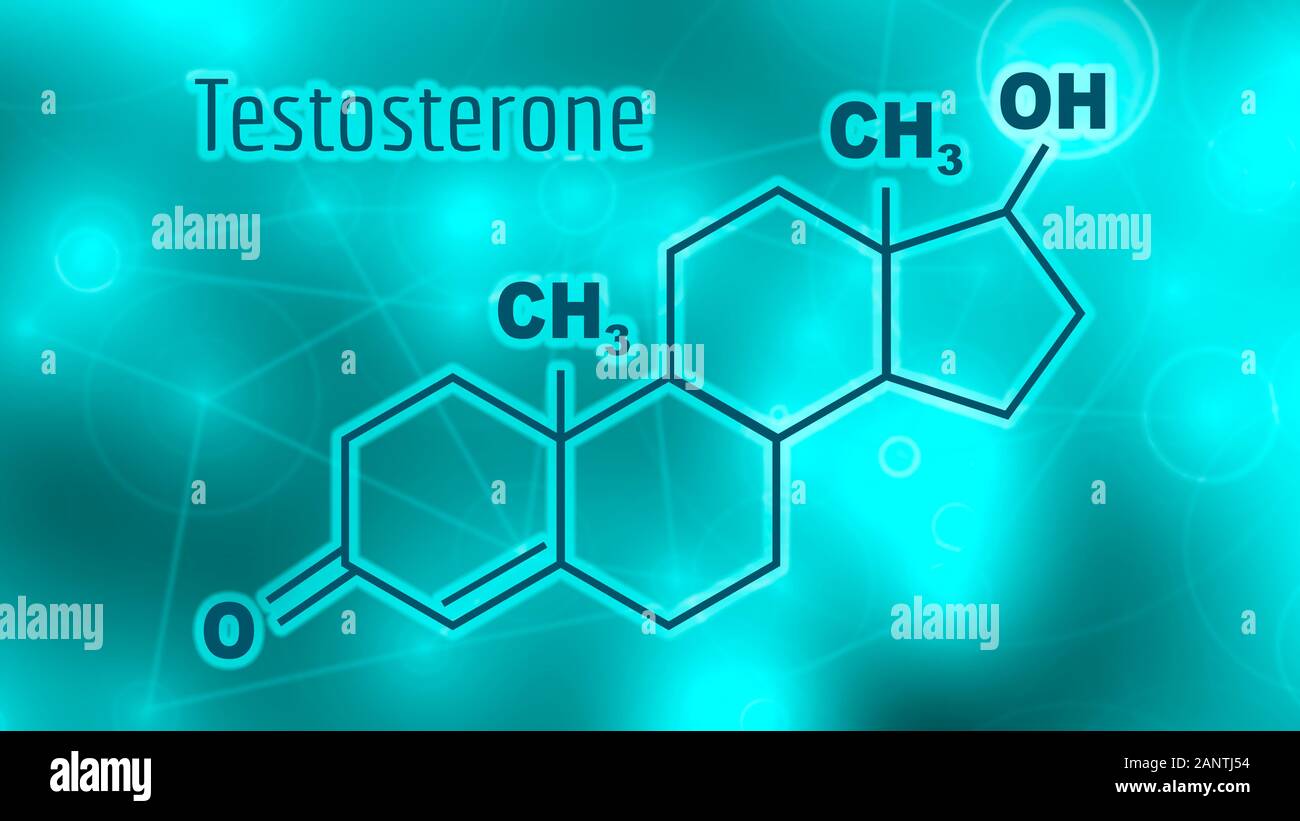 Chemical molecular formula hormone testosterone. Infographics ...