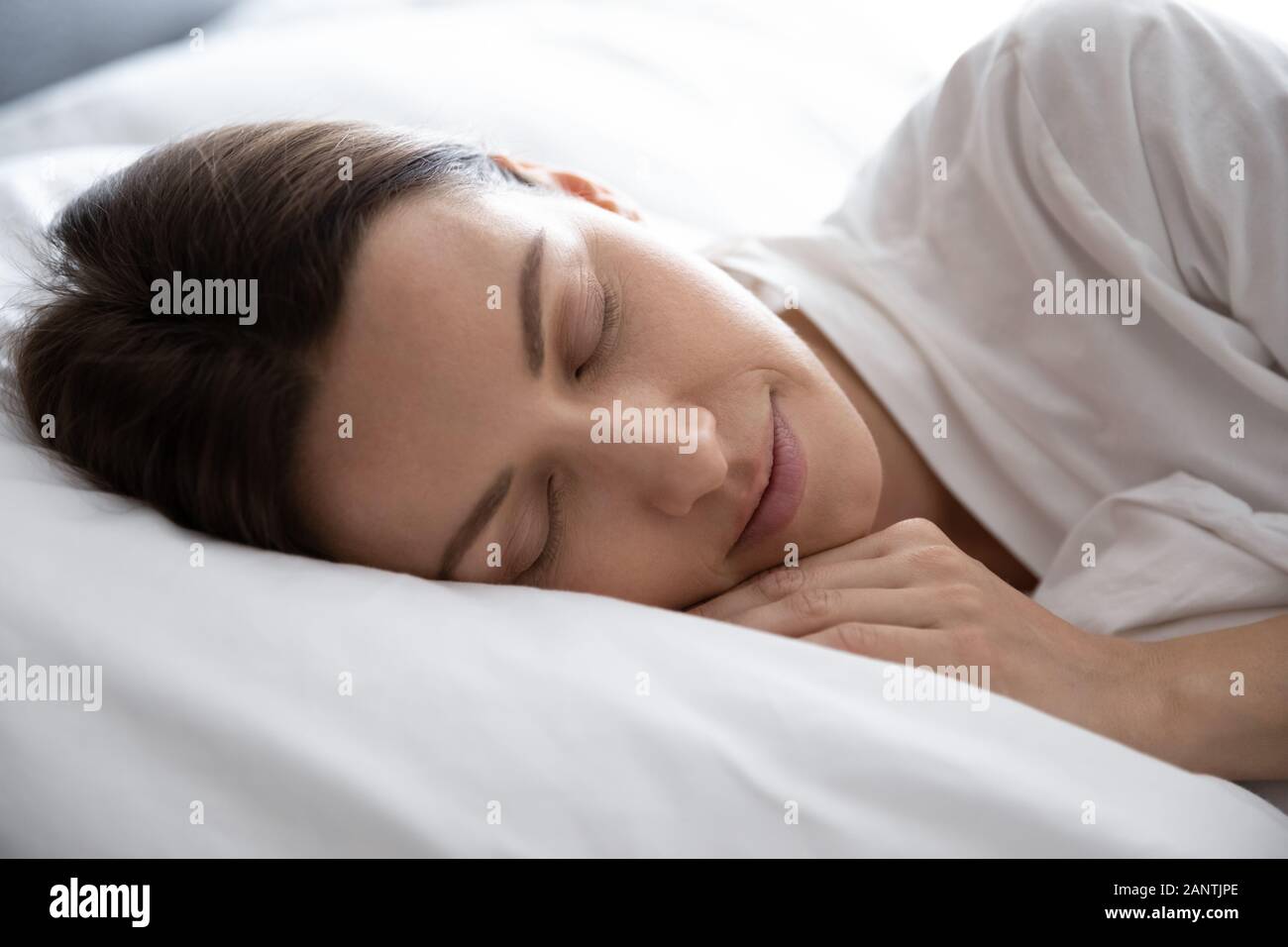 Woman eyes closed beauty concept indoor hi-res stock photography and ...