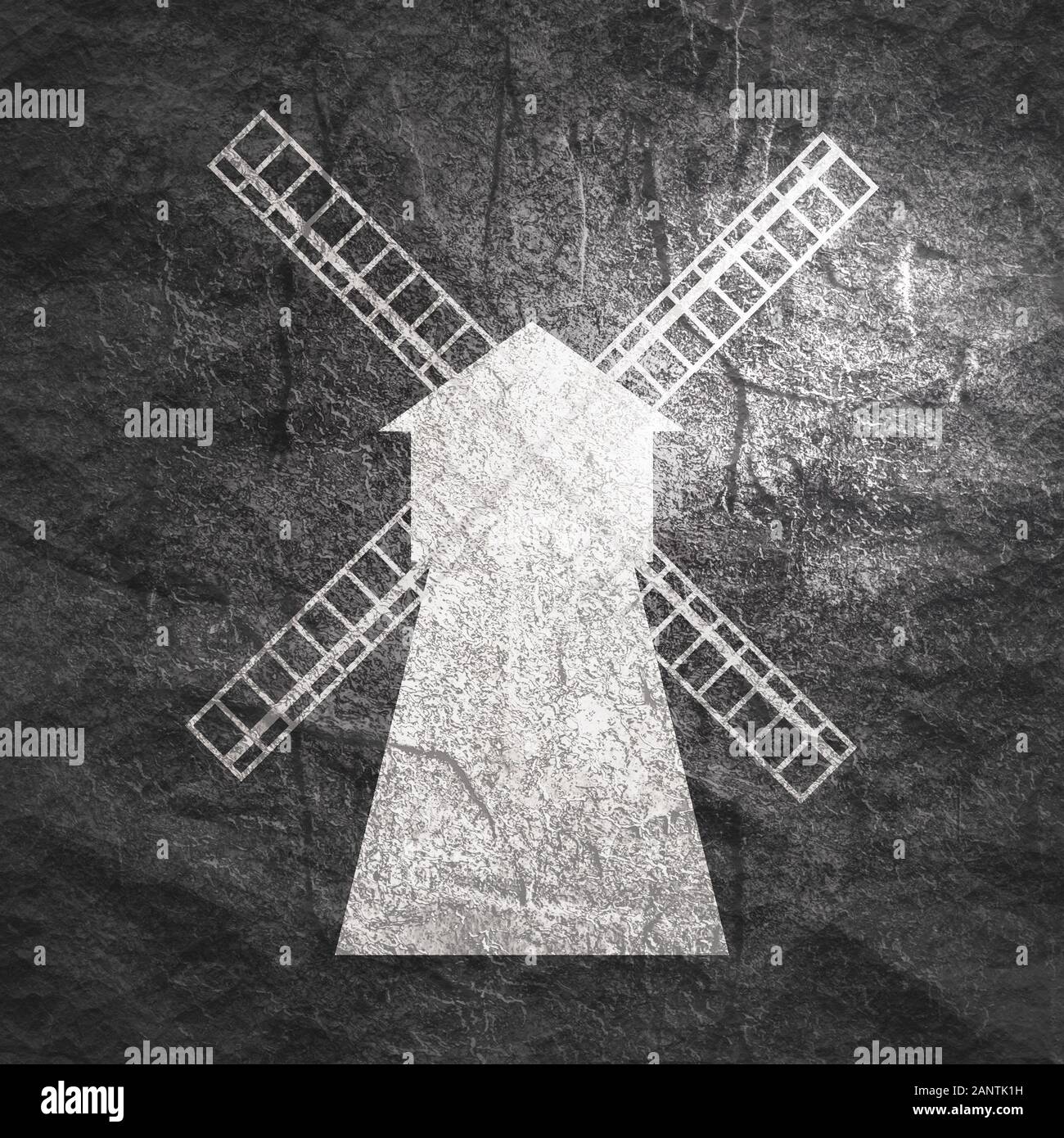 Design of vintage windmill. Emblem with a wooden mill for bakery ...