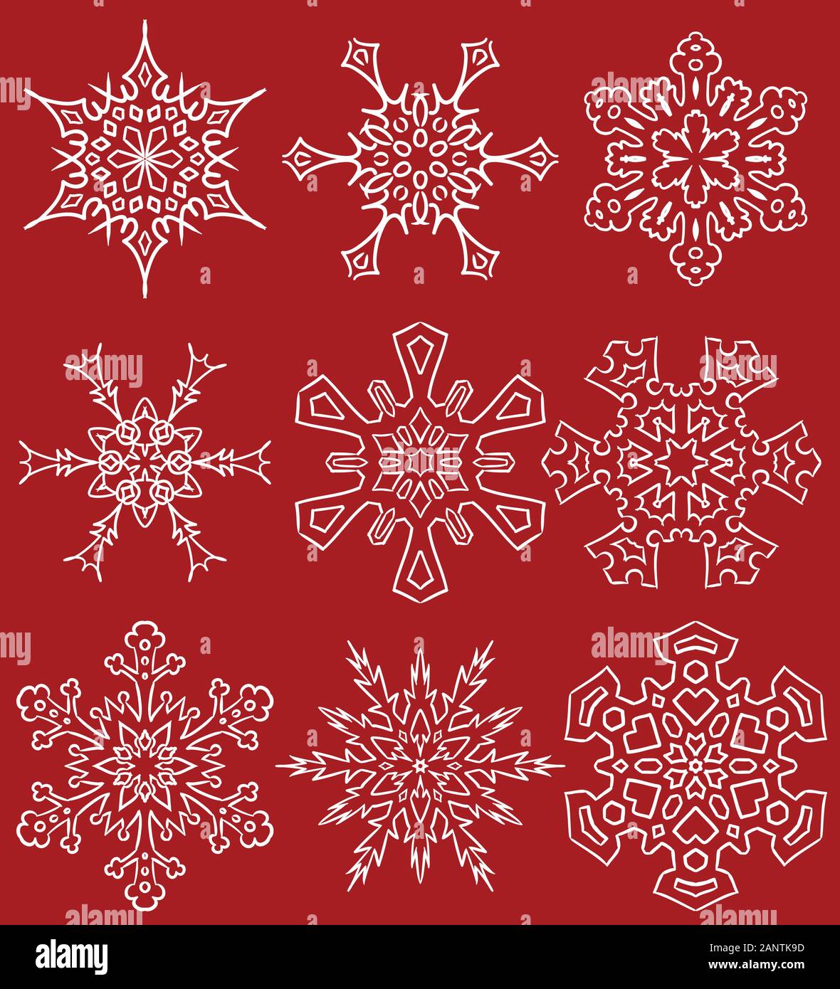 Set of drawn snowflake silhouettes Stock Vector Image & Art - Alamy