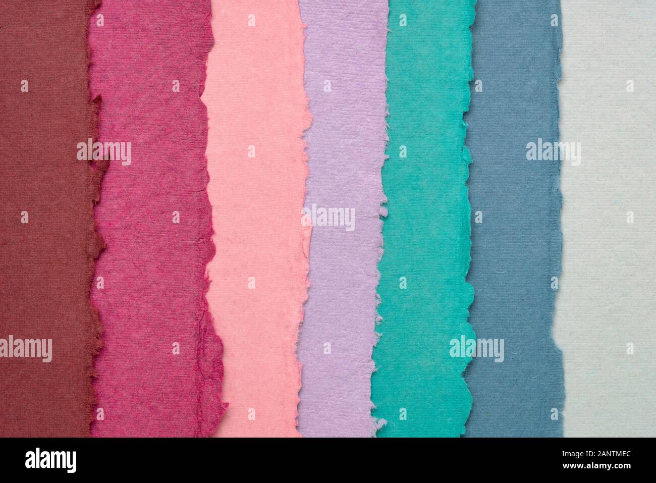 collection of handmade Indian paper in pink and blue tones produced ...
