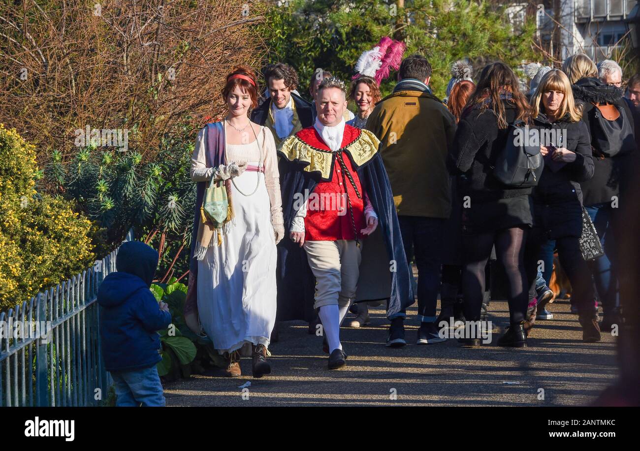 Brighton UK 19th January 2020 - Regency characters meet and greet the ...