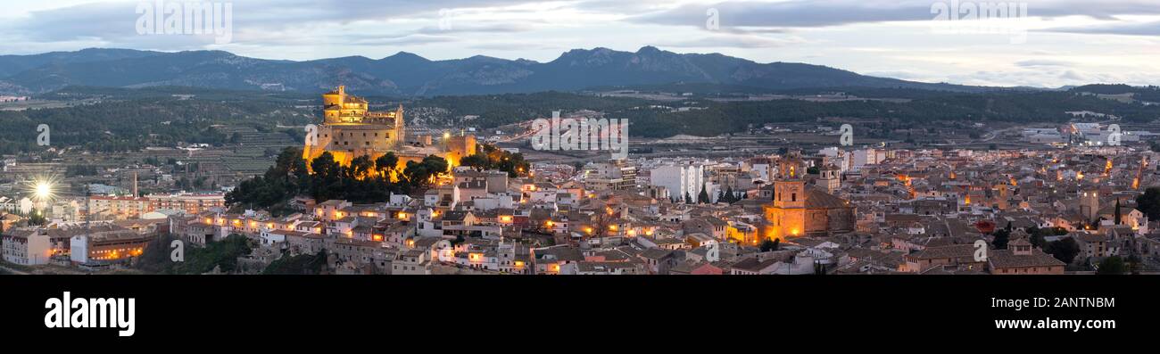 Panorama of Caravaca De La Cruz cityscape and castle, Pilgrimage site ...