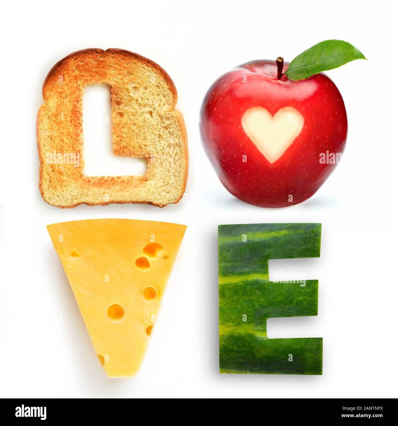 LOVE food letter concept Stock Photo - Alamy