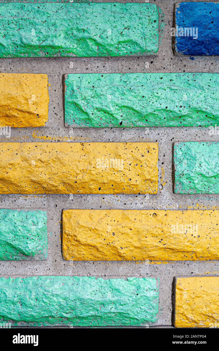 Decorative brick texture background. Stock photo multi-colored brick ...
